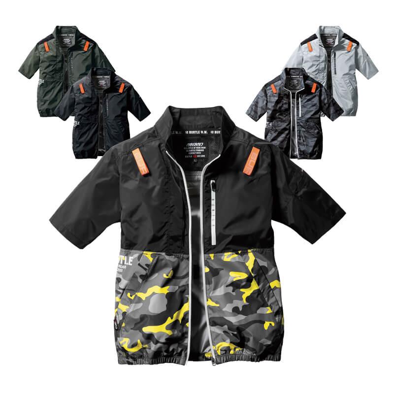 バートル エアークラフト ファン付き作業服 空調作業服 2023 新作 新商品 ブルゾン 半袖 服単品 AC2016 BURTLE AIRCRAFT : 165ac2016 : イワキ ...