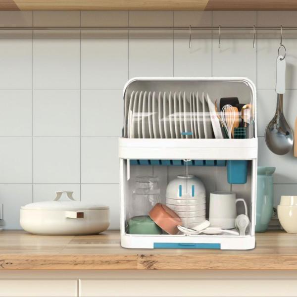 食器乾燥ラック 収納キャビネット お手入れ簡単 2段 ユーティリティコンテナ 食器収納ボックス フォークとスプーントレイ用 ホテル : スマホストア - 通販 - Yahoo!ショッピング