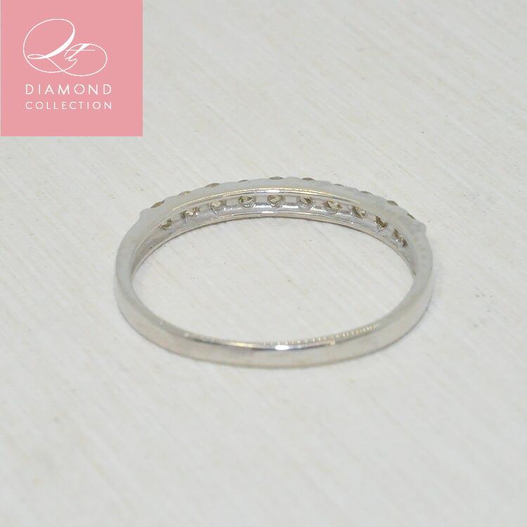 ハーフエタニティ ダイヤリング 0.25カラット 天然ダイヤモンド SIクラス 10石ダイヤ エタニティ スイートテン K18YG K18PG PT sv925 : キュートジュエリー ...