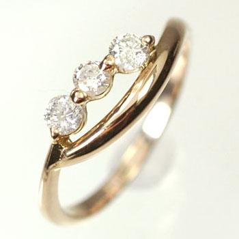K18PG・ダイヤ0.2ct ピンキーリング（指輪）｜ファッション