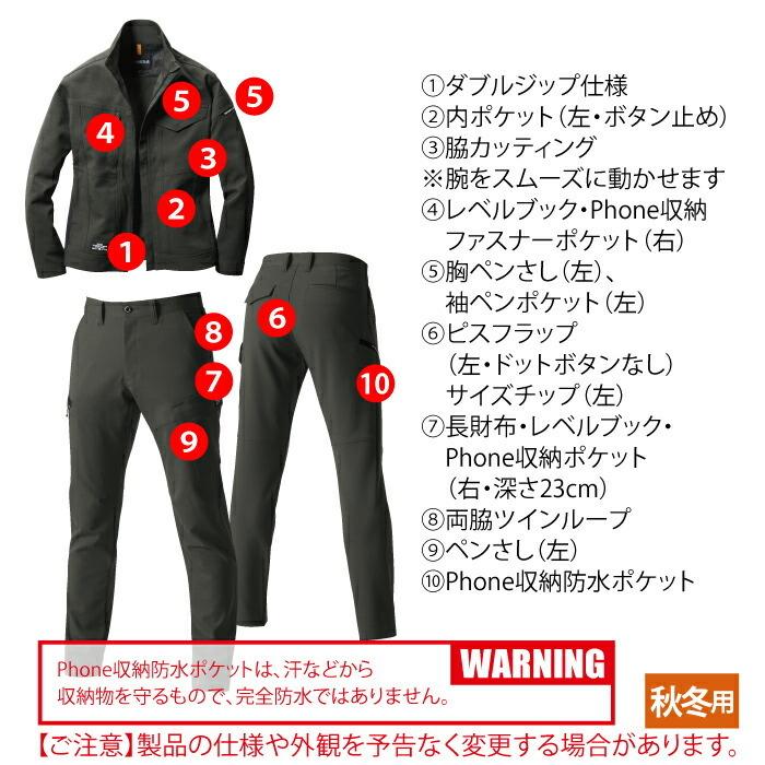 BURTLE（バートル） 作業服 作業着 上下セット 7301 ジャケット と 7302 カーゴパンツ ユニセックス 吸水防汚 程よく細身 ストレッチ 秋冬用 : オシャレワークウェアIz ...