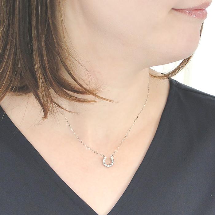 Pt950 0.50ct ダイヤモンド ブラックダイヤモンド 2way ホースシュー ネックレス 送料無料 プラチナ 0.5カラット リバーシブル 馬蹄 ダイア ダイヤ AU-0366 ...