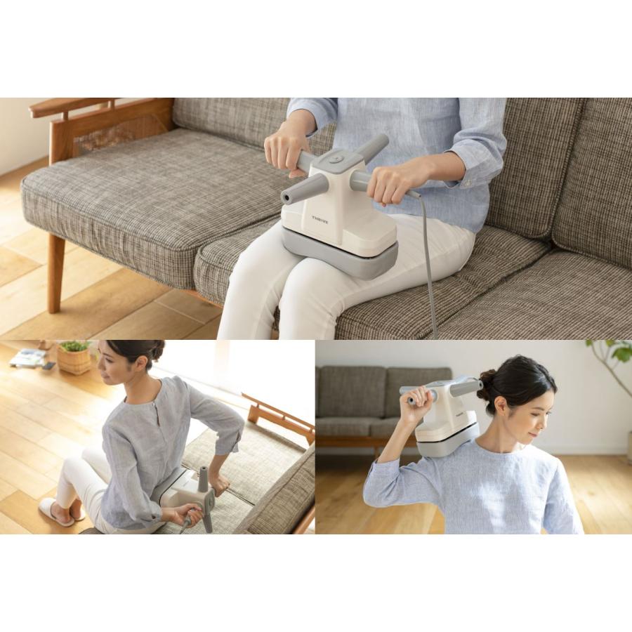 スライブ(THRIVE) マッサージ器 肩マッサージ器 肩こり 腰痛 足の疲れ 首 肩 腰 背中 脚 マッサージャー MD-022 (WH)ホワイト : mas0004 : 日本バクテ ...