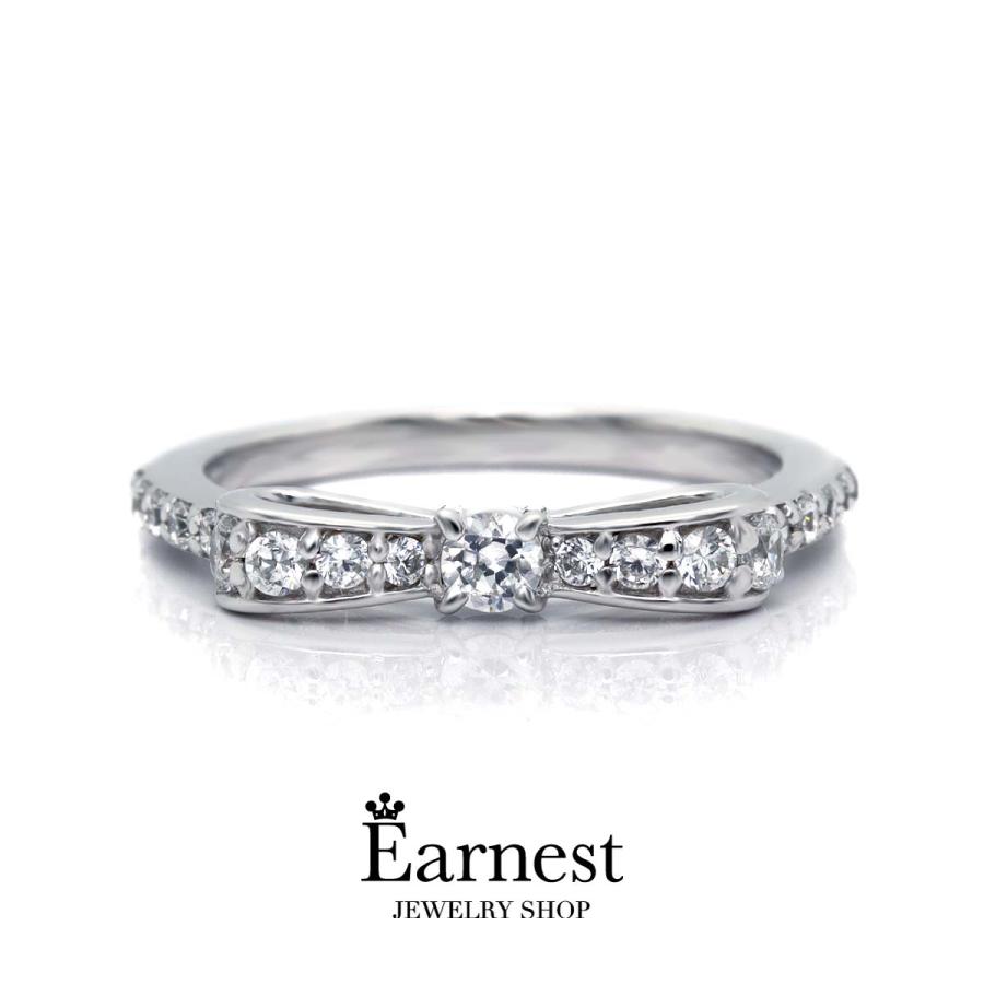 PT900 0.23ct リボンモチーフピンキーリング : kr-575 : JEWELRY SHOP Earnest - 通販 ...