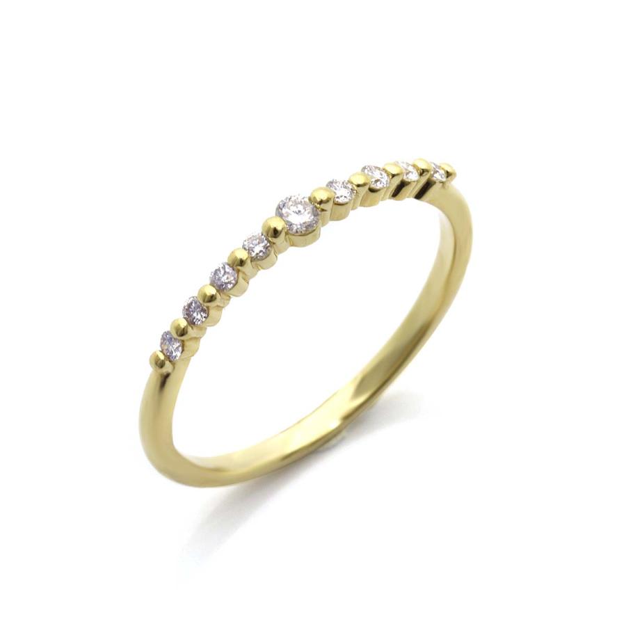 ハーフエタニティリング 指輪 ダイヤモンド 0.14ct 9石ダイヤ K18 イエローゴールド レディース : kr-578 : JEWELRY SHOP Earnest - 通販 ...
