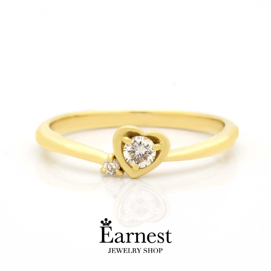 K18YG リング 指輪 ダイヤモンド 0.11ct K18 イエローゴールド ハート レディース ジュエリー : JEWELRY SHOP ...