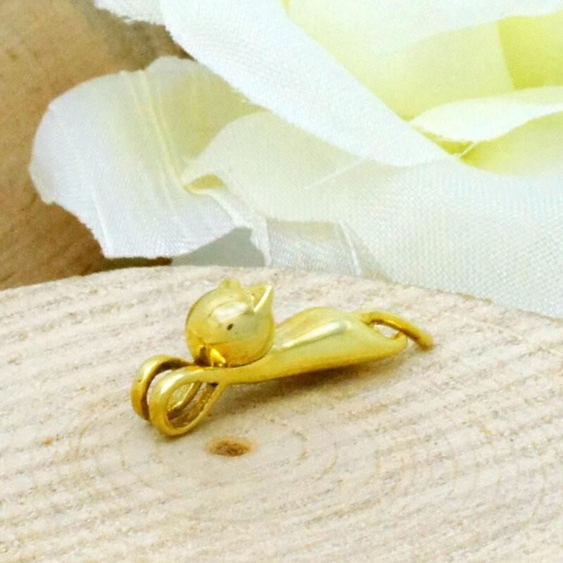 猫 ネックレス イエローゴールドゴールド ネコ ねこ ネコ cat ぶらさがり ぶら下がり ペンダントトップ メンズ シルバー 925 送料 ...