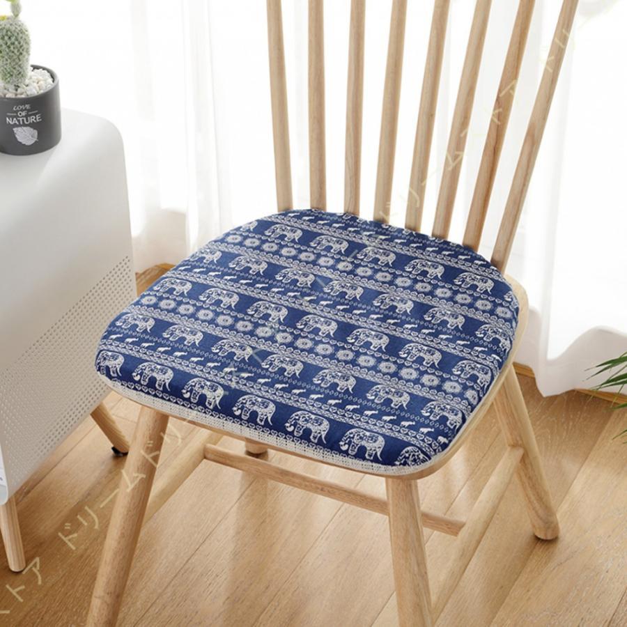 シートクッション 馬蹄型 ひも付き ベージュ クッション 2枚セット 4枚セット 花柄 ダイニングチェア 洗える 椅子用 座布団 シートクッション 食卓椅子用 秋冬 : ly0501 ...