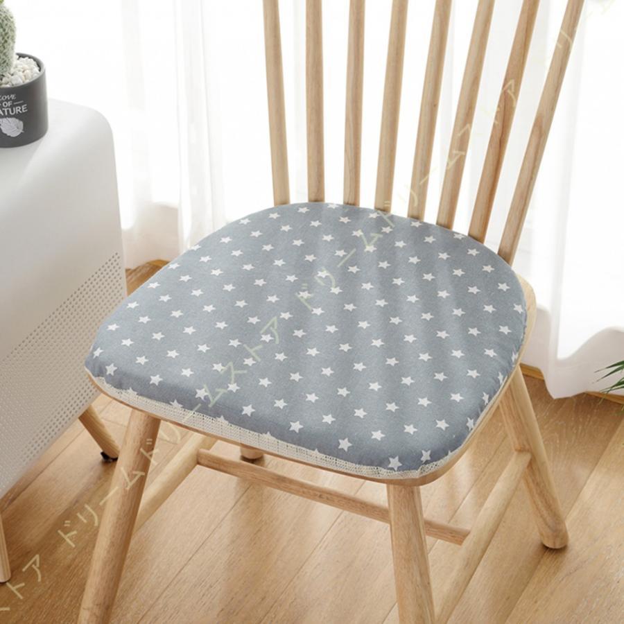 シートクッション 馬蹄型 ひも付き ベージュ クッション 2枚セット 4枚セット 花柄 ダイニングチェア 洗える 椅子用 座布団 シートクッション 食卓椅子用 秋冬 : ly0501 ...