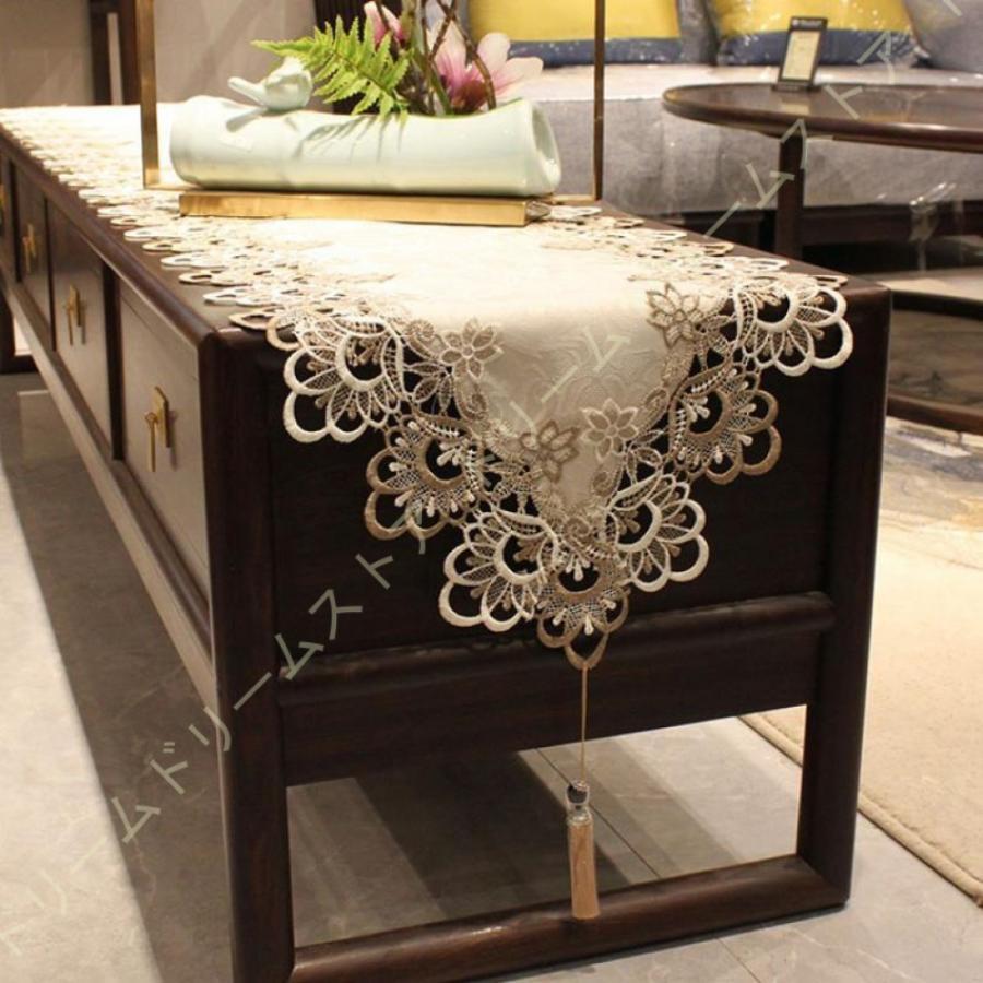 テーブルランナー レース テーブルクロス カウンター デコレーション サイドテーブル テーブルフラグ 食卓ランナー ヨーロッパスタイル 中空パターン おしゃれ : ly0501-0050 ...