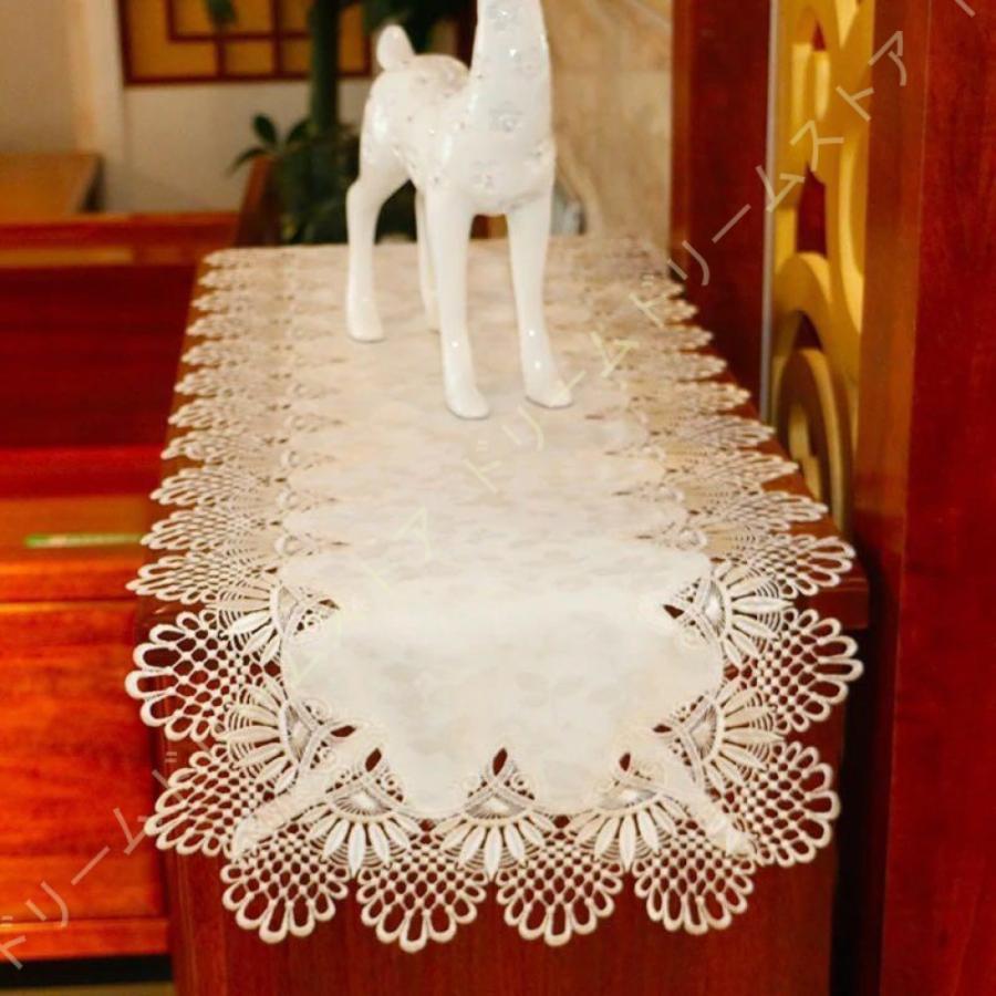テーブルランナー レース テーブルクロス カウンター デコレーション サイドテーブル テーブルフラグ 食卓ランナー ヨーロッパスタイル 中空パターン おしゃれ : ly0501-0050 ...