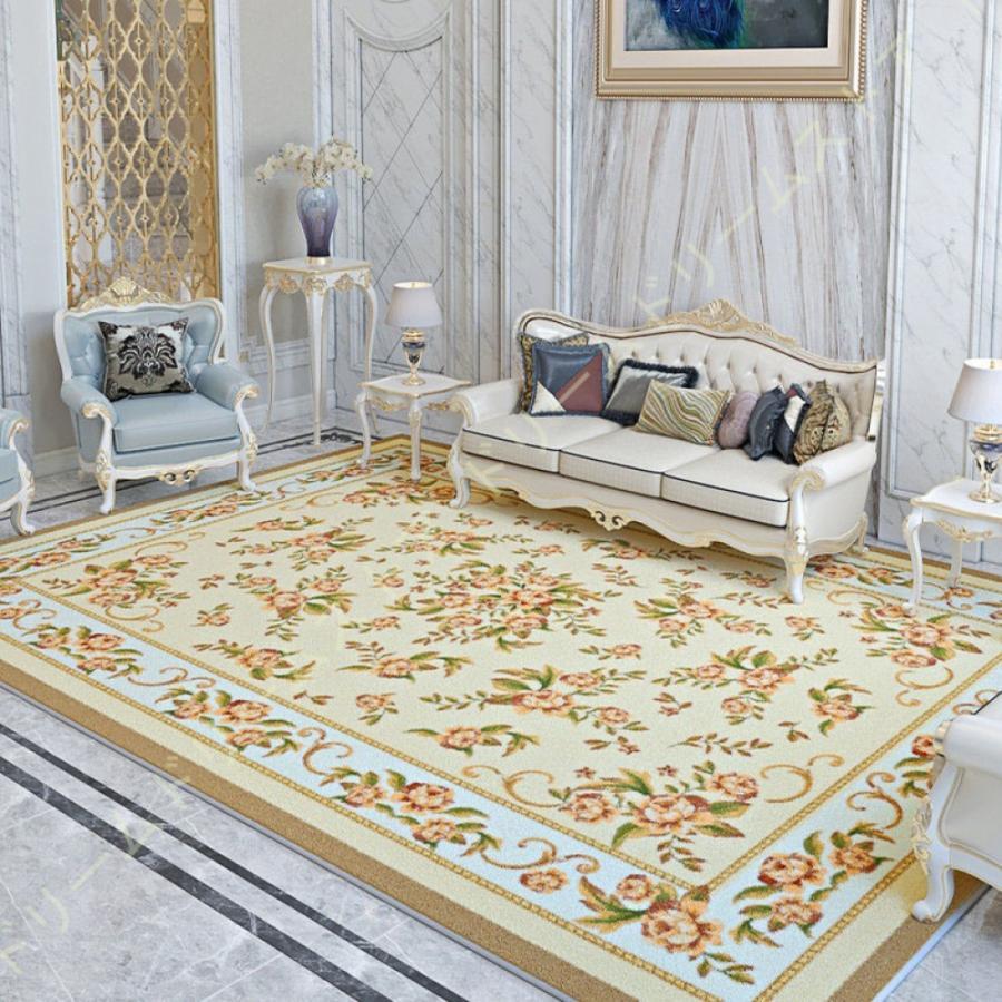 薔薇柄 ラグ カーペット ラグマット ヨーロッパ 古典 ペルシャ柄 花柄 モダン ペルシャ風 リビングマット センターラグ アンティーク マイクロファイバー : ly0501-00745 ...