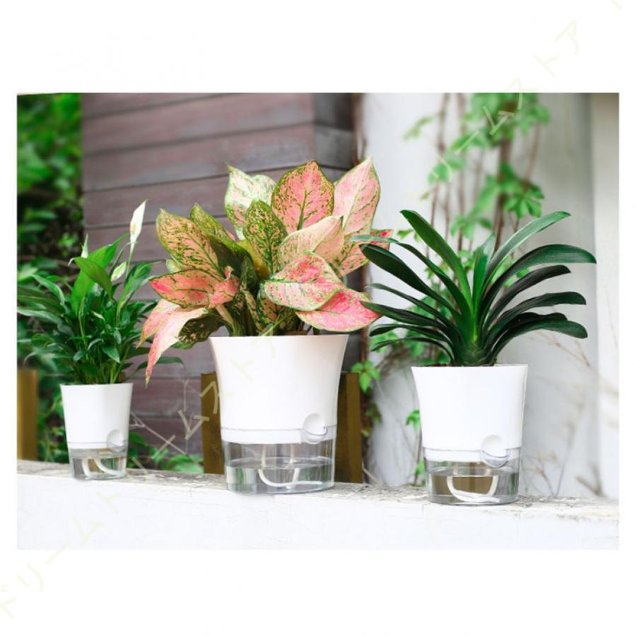 植木鉢 鉢植え プラスチック 自動吸水植木鉢 小さめ おしゃれ プランター 底面給水鉢 多底穴付き 自動給水 円形 現代風 フラワーポット 室内 観葉植物 ハーブ : ly0501-00928 ...