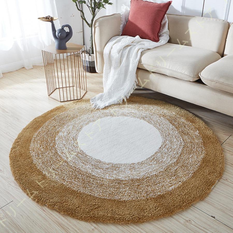 ラグ 円形 120/140/160 洗える カーペット ふわふわ 丸 ラグマット 絨毯 じゅうたん 丸型 北欧 おしゃれ カーペット かわいい ラグ シャギーラグ 茶色 赤 緑 ...