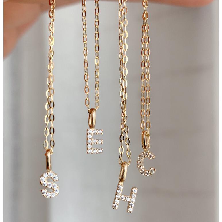 Mini型 ペンダントトップ 14金 K14 イニシャル モチーフ チャーム ペンダントヘッド CZダイヤ ネックレス ピアス ブレスレット用 : y0913-bsqb1933 : J-K ...