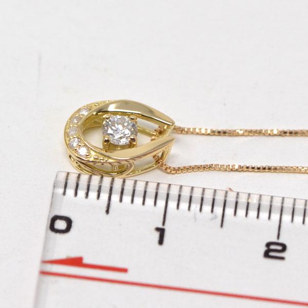 馬蹄 18金 k18 18k ダイヤモンド Pt 0.14Ct ダイヤ オシャレな ネックレス ペンダント 幸運ホースシュー プレゼント : ジュエリーコトブキ幸せ運ぶ宝石店 - 通販 ...