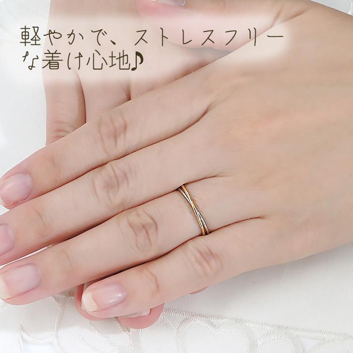 Pt900 K18 YG PG 地金 2連 リング 送料無料 プラチナ 18金 コンビ ダブル 指輪 地金のみ 人気 誕生日 ギフト プレゼント 重ねづけ 華奢 374441 : OSAKIN ...