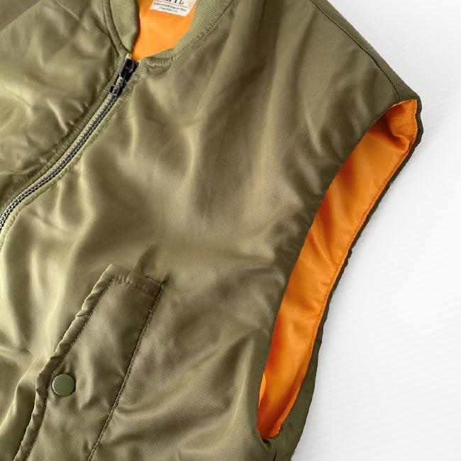KIFFE キッフェ MA-1 ベスト 中綿 ミリタリージャケット レディース ワイド ルーズシルエット MA1 VEST KF222NQ00012 : J-piaplus - 通販 ...