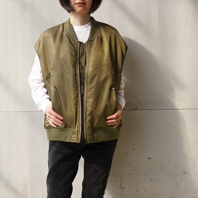 KIFFE キッフェ MA-1 ベスト 中綿 ミリタリージャケット レディース ワイド ルーズシルエット MA1 VEST KF222NQ00012 : J-piaplus - 通販 ...