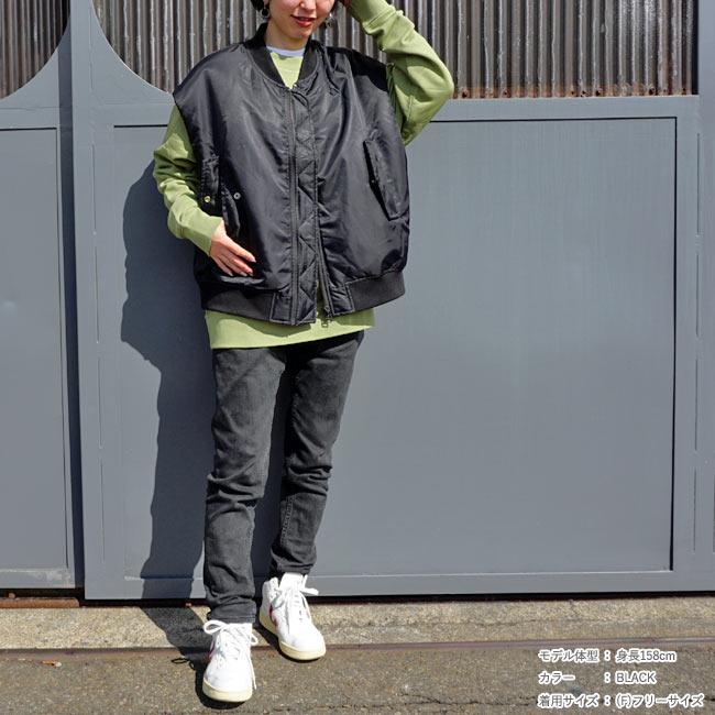 KIFFE キッフェ MA-1 ベスト 中綿 ミリタリージャケット レディース ワイド ルーズシルエット MA1 VEST KF222NQ00012 : J-piaplus - 通販 ...