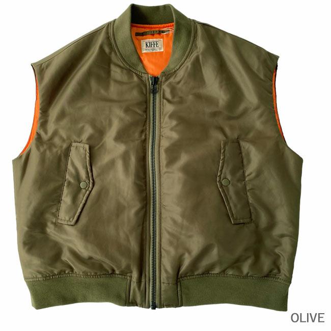 KIFFE キッフェ MA-1 ベスト 中綿 ミリタリージャケット レディース ワイド ルーズシルエット MA1 VEST KF222NQ00012 : J-piaplus - 通販 ...