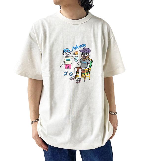 NANGA ナンガ Tシャツ メンズ レディース ECO HYBRID TEE (FAM PT) エコハイブリッド プリント N2500-1M021Z NA25S1M021 半袖 ウシオダ ...