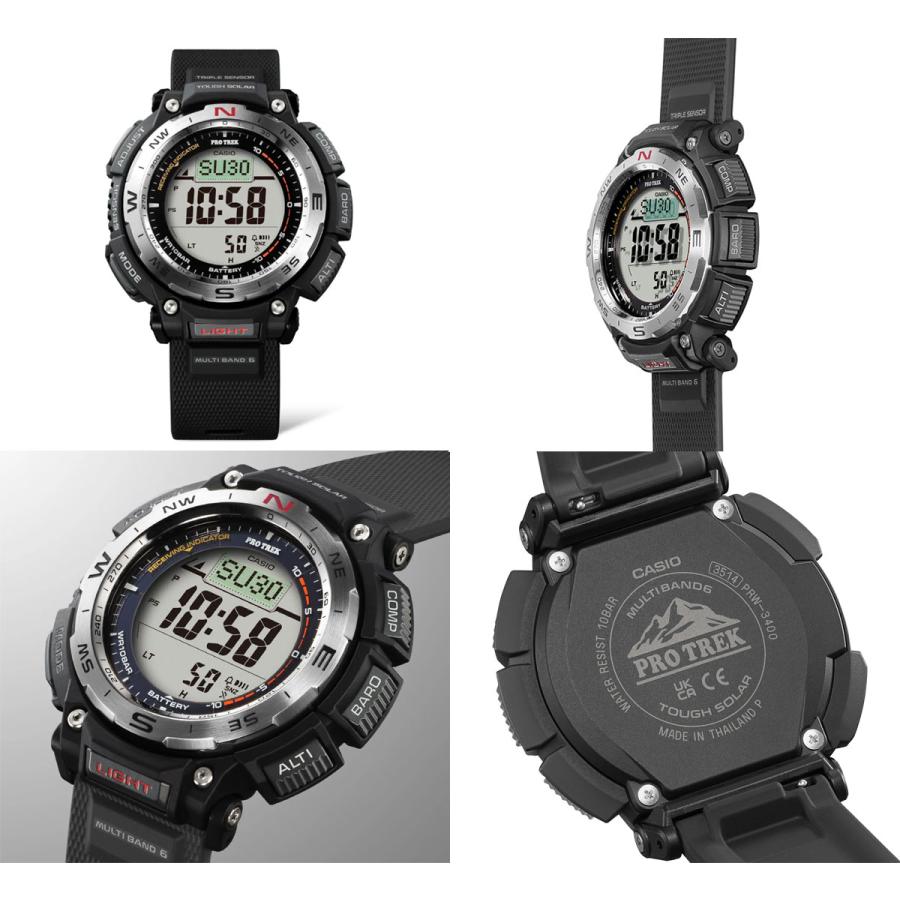 PRO TREK CASIO PRW-3400-1JF プロトレック カシオ 腕時計 Climber Line クライマーライン ソーラー 電波時計 デジタル メンズ ブラック アウトドア 耐 ...
