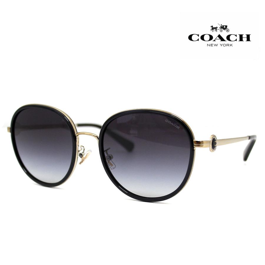 COACH コーチ HC7129 50028G 54 サングラス アイウェア ラウンド ブラック グレー グラデーションレンズ レディース ...