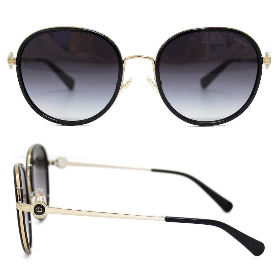COACH コーチ HC7129 50028G 54 サングラス アイウェア ラウンド ブラック グレー グラデーションレンズ レディース ...