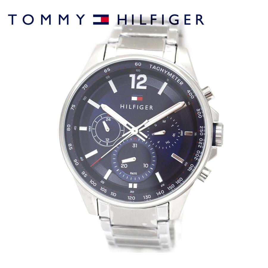 TOMMY HILFIGER トミーヒルフィガー 1791973 メンズ 腕時計 アナログ クォーツ ネイビー文字盤 シルバー 男性用 ...