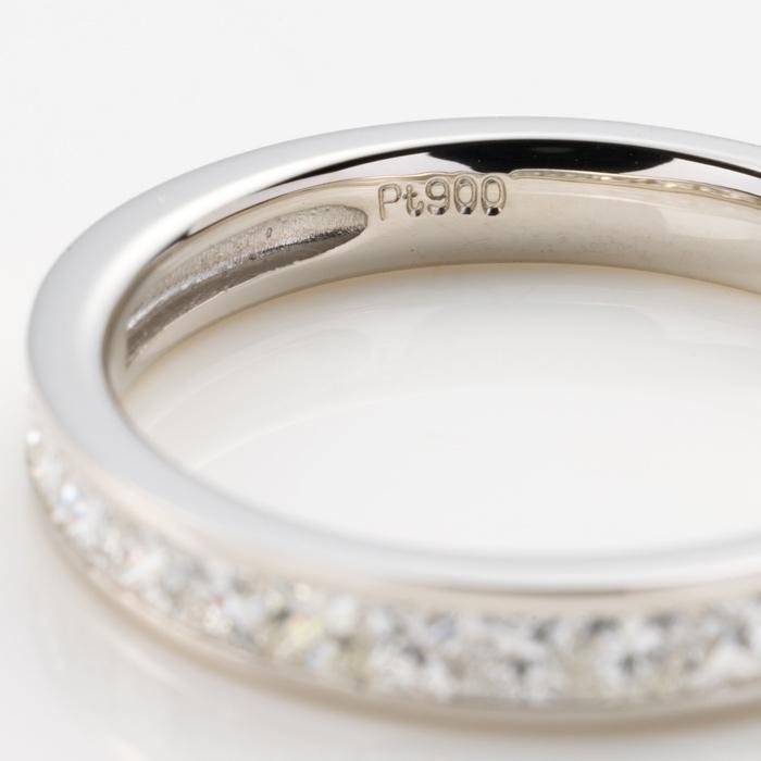 ハーフエタニティリング Pt900 プリンセスカット ダイヤモンド 計0.5ctアップ ダイヤ 指輪 レディース VSクラス Hカラーアップ 鑑別書付き プラチナ900 : J-STUDIO ...