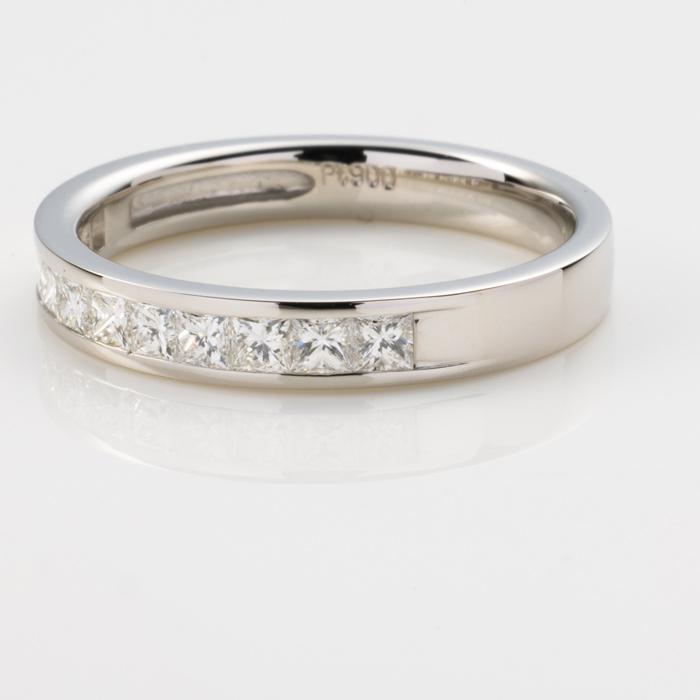 ハーフエタニティリング Pt900 プリンセスカット ダイヤモンド 計0.5ctアップ ダイヤ 指輪 レディース VSクラス Hカラーアップ 鑑別書付き プラチナ900 : J-STUDIO ...