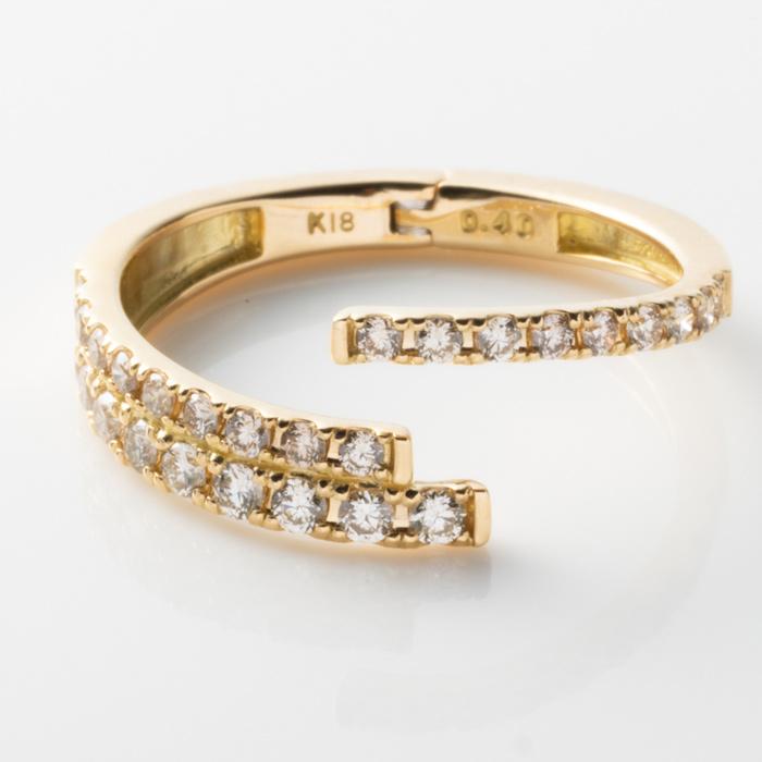 リング K18 YG フリーサイズ あこや真珠 3粒 4mm 6mm 8mm 18金 指輪 中折れ式 イエローゴールド 2wey パールリング サイズ調整可能 プレゼント : J-STUDIO ...