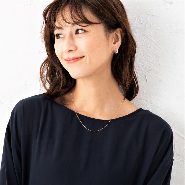 ルミナスチェーン K18/Pt850 45cm チェーン幅約0.7mm 18金 ネックレス レディース スライド式アジャスター K18ネックレス ゴールド プラチナネックレス ...