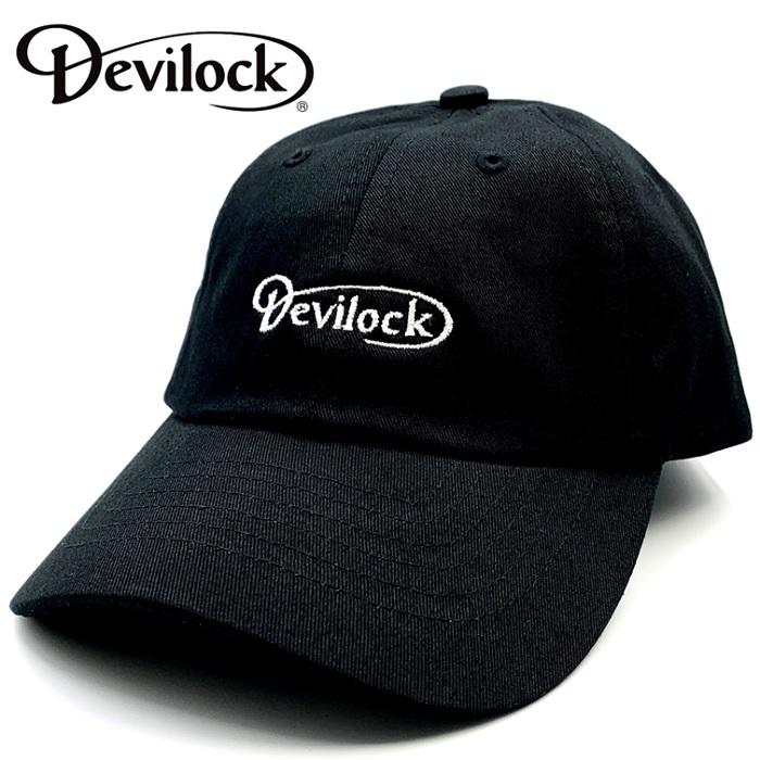 DEVILOCK デビロック「FRONT & BACK DAIMLER LOGO CAP」ローキャップ ストラップバック 帽子 黒 ブラック ロゴ 刺繍 ベースボール メンズ レディース ...
