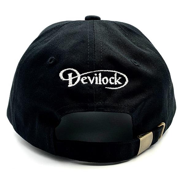 DEVILOCK デビロック「FRONT & BACK DAIMLER LOGO CAP」ローキャップ ストラップバック 帽子 黒 ブラック ロゴ 刺繍 ベースボール メンズ レディース ...