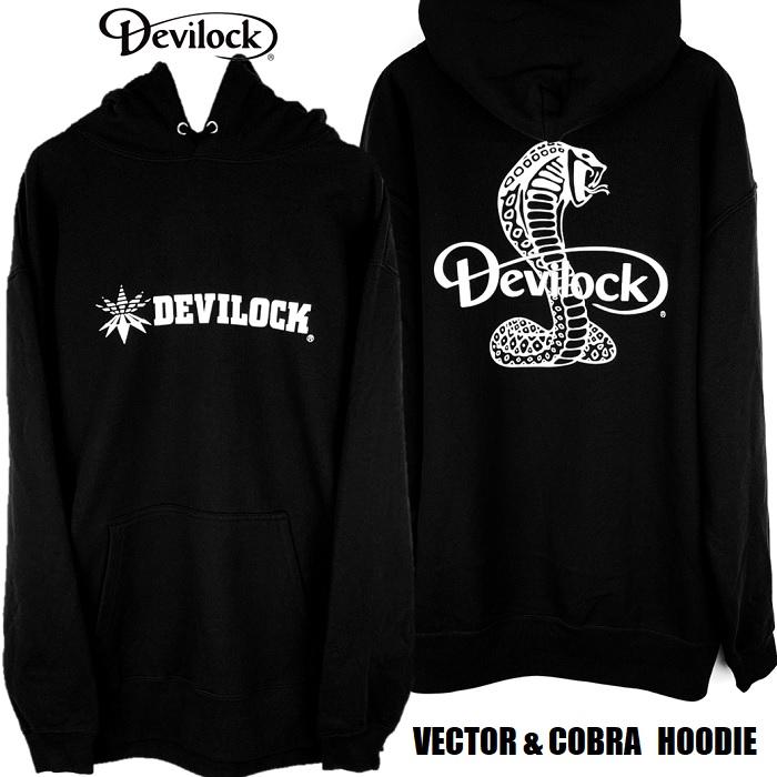DEVILOCK デビロック「VECTOR & COBRA HOODIE」ビッグプルオーバーパーカー オーバーサイズ 裏パイルスウェット バックプリント 蛇ヘビ コブラ スネーク ...