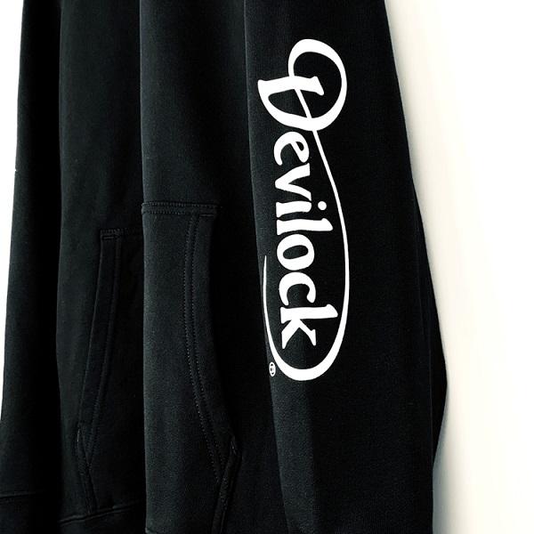 DEVILOCK デビロック「BOTH LOGO COBRA HOODIE」プルオーバーパーカー オーバーサイズ 裏パイルスウェット 両袖バックプリント 黒ブラック 蛇ヘビ コブラ ...