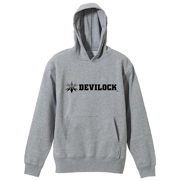 DEVILOCK デビロック「VECTOR LOGO HOODIE」プルオーバーパーカー オーバーサイズ 裏パイルスウェット ミニ裏毛 グレー バックプリント 蛇 ヘビ コブラ ...