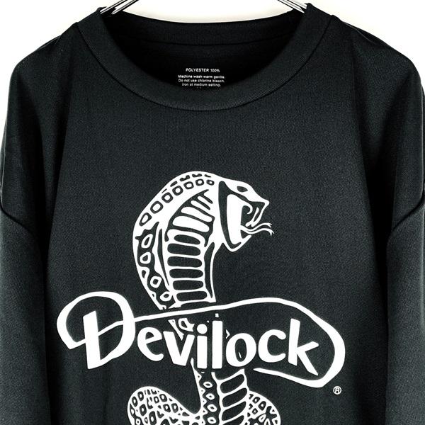 DEVILOCK デビロック「COBRA DRY TEE」半袖ドライTシャツ 速乾 涼しい オーバーサイズ ビッグ BIG コブラ 蛇 ヘビ スネーク 黒 ブラック メンズレディース ...