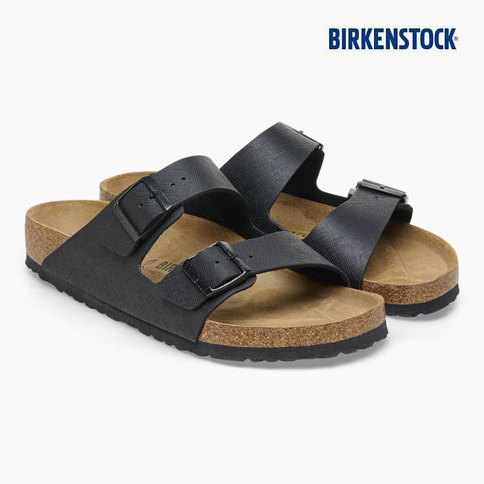 BIRKENSTOCK 毎日発送 ビルケンシュトック アリゾナ 普通幅 メンズ 黒 エンボス ビルコフロー ARIZONA BF ...