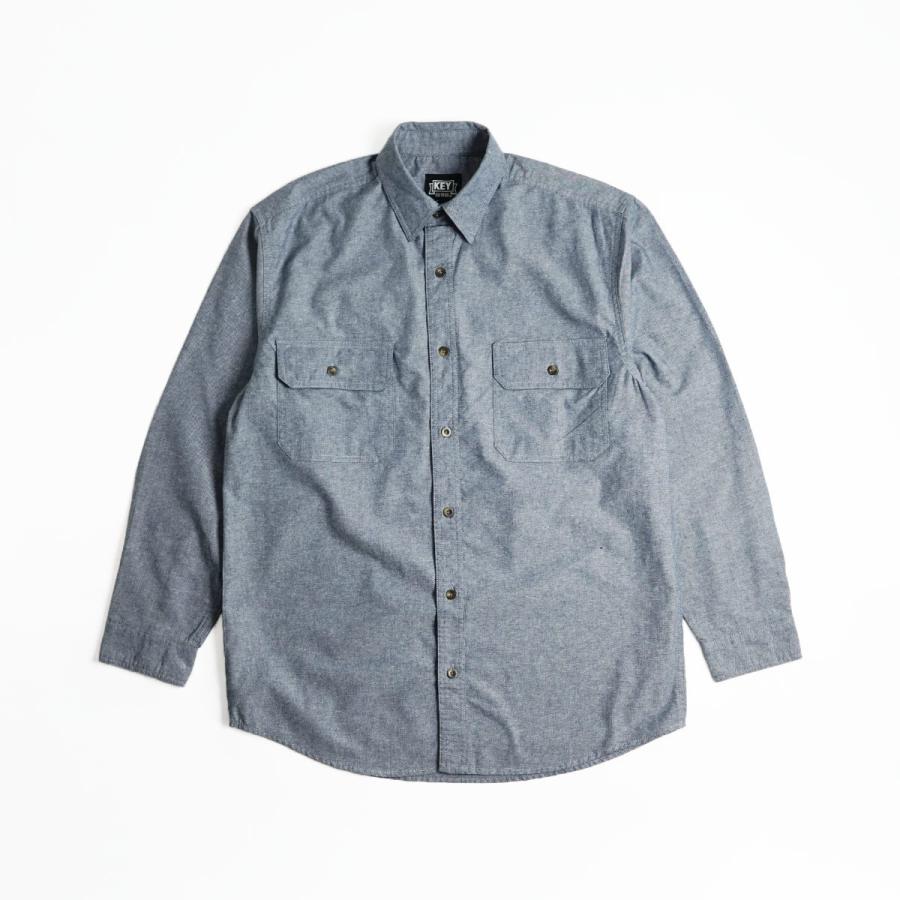 キー KEY シャンブレー 長袖 シャツ（517-45 メンズ S-XXL ワークシャツ） KEY キー シャンブレー 長袖 シャツ517-45 メンズ S-XXL ワークシャツ