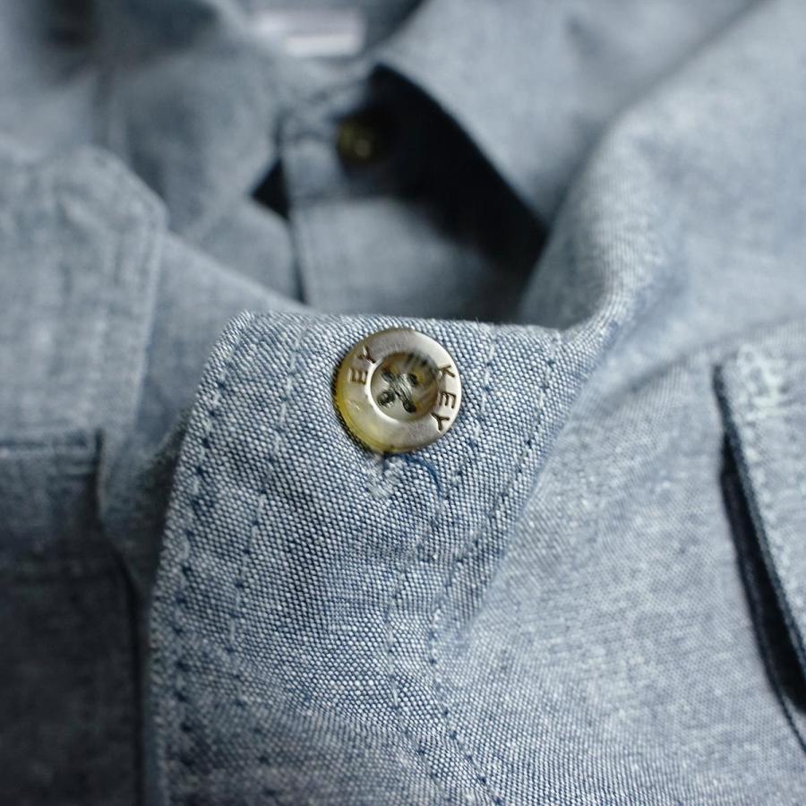 KEY キー シャンブレー 長袖 シャツ517-45 メンズ S-XXL ワークシャツ