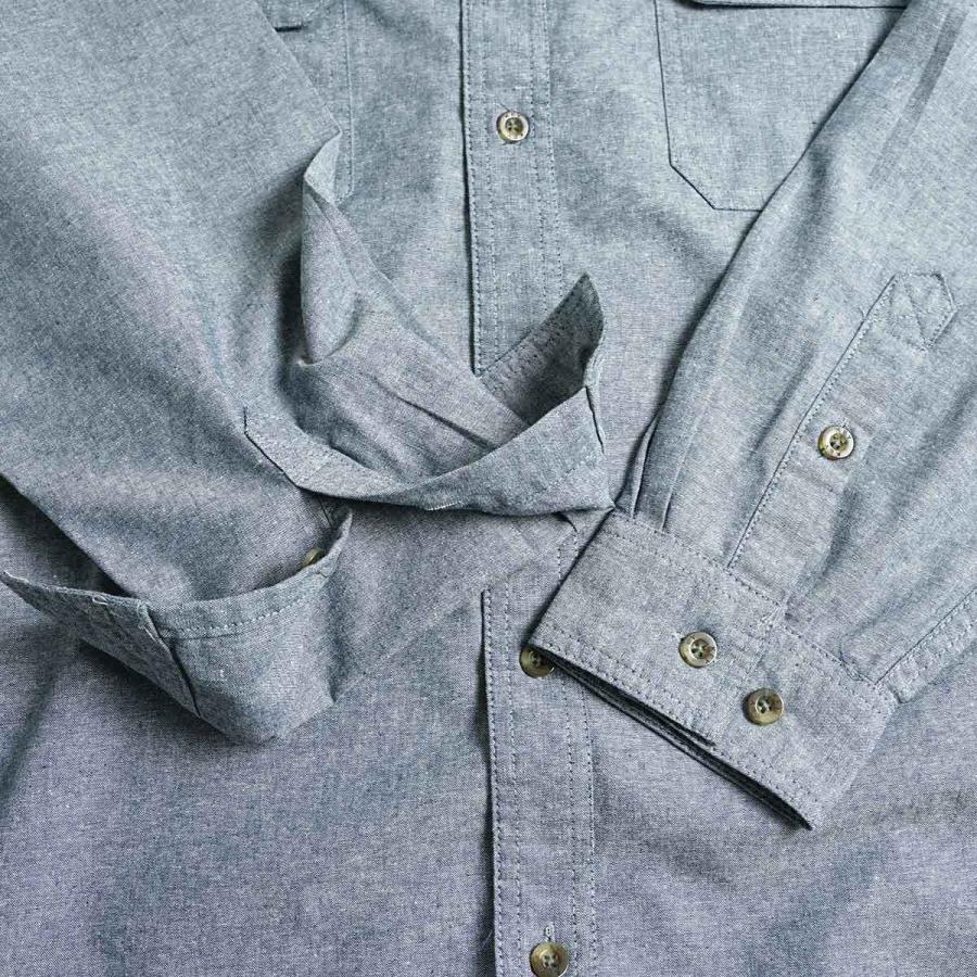 KEY キー シャンブレー 長袖 シャツ517-45 メンズ S-XXL ワークシャツ