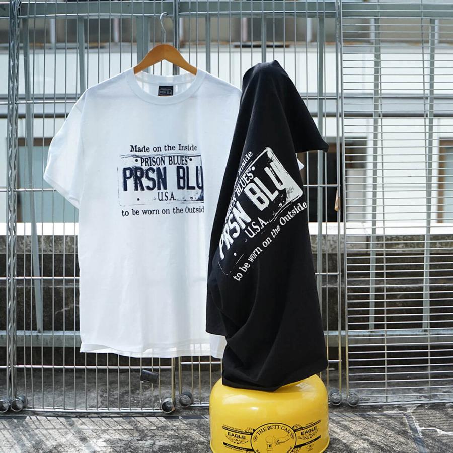 PRISON BLUES プリズンブルース 半袖 USA プレートロゴ TシャツプリントTシャツ PLATE LOGO T-SHIRTS ...
