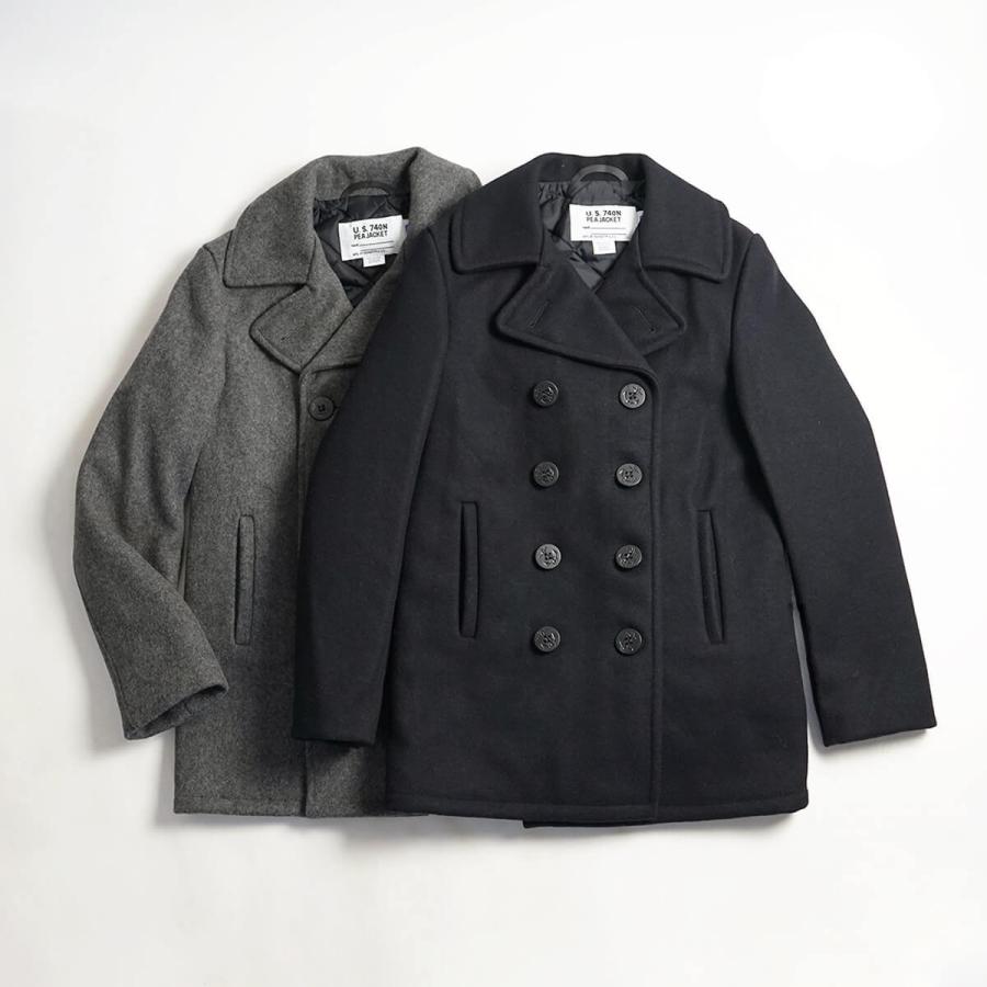 ショット SCHOTT 740 メンズ ウール ダブル ピーコート BIG SIZE ｜ 大きいサイズ アメリカ製 米国製 防寒 PEA ...