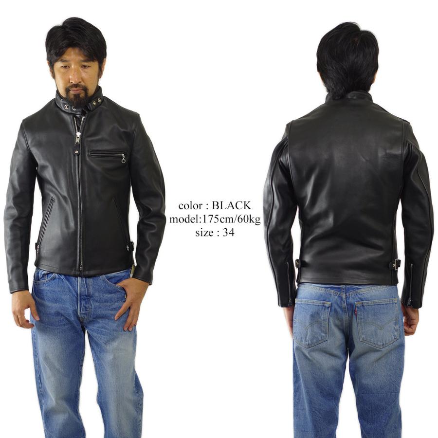 ショット SCHOTT 641 スタンドカラーシングルライダース BIG SIZE ブラック ｜ 大きいサイズ レザージャケット 革ジャン ...