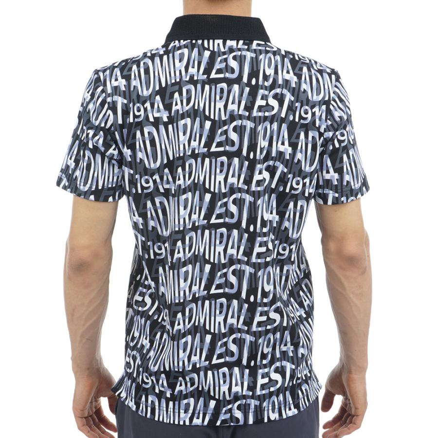 ADMIRAL GOLF アドミラル ゴルフ ウォーターペイントロゴプリント シャツ ADMA329 ホワイト ブラック 吸水速乾 ストレッチ ...