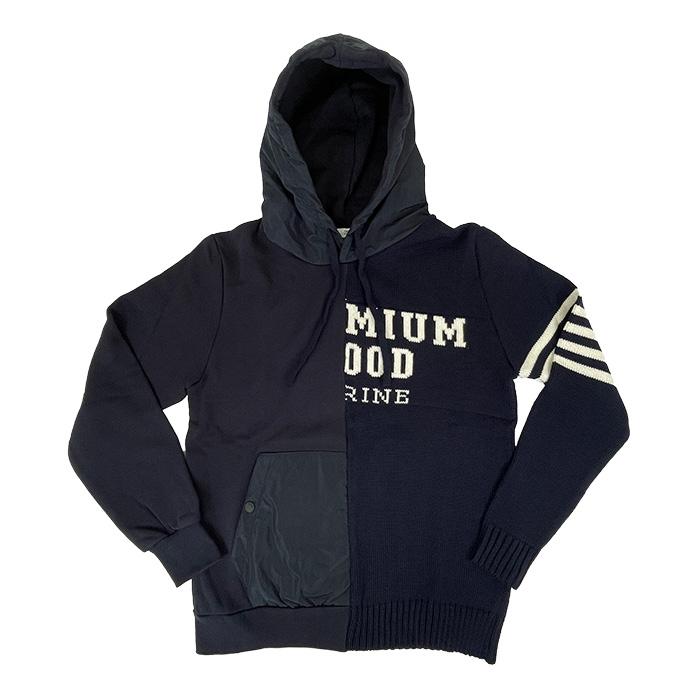 ピーエムディーエス P.M.D.S. ニット プルオーバーパーカー メンズ F25MGA435 RAISA NVY M L XL フーディー フード付きセーター ネイビー イタリア製 並行輸入 ...