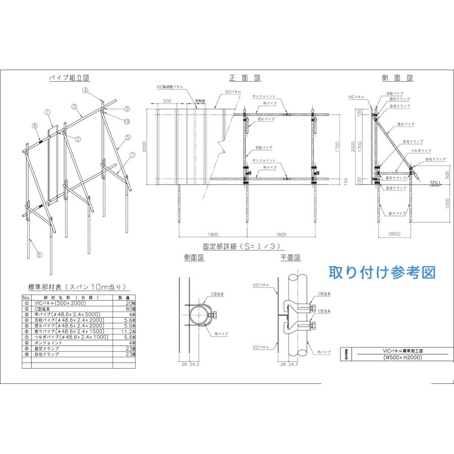 送料別途 フラットパネル 2m 厚み1.2mm 幅500mm 仮囲い 鋼板 VICパネル 白 ホワイト 千葉市での引き取り可能 建設 建築 ...